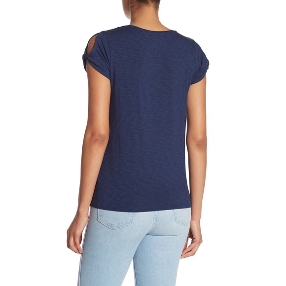 Magaschoni | Tops | M By Magaschoni Short Split Sleeve Tee Navy Nwt L ...